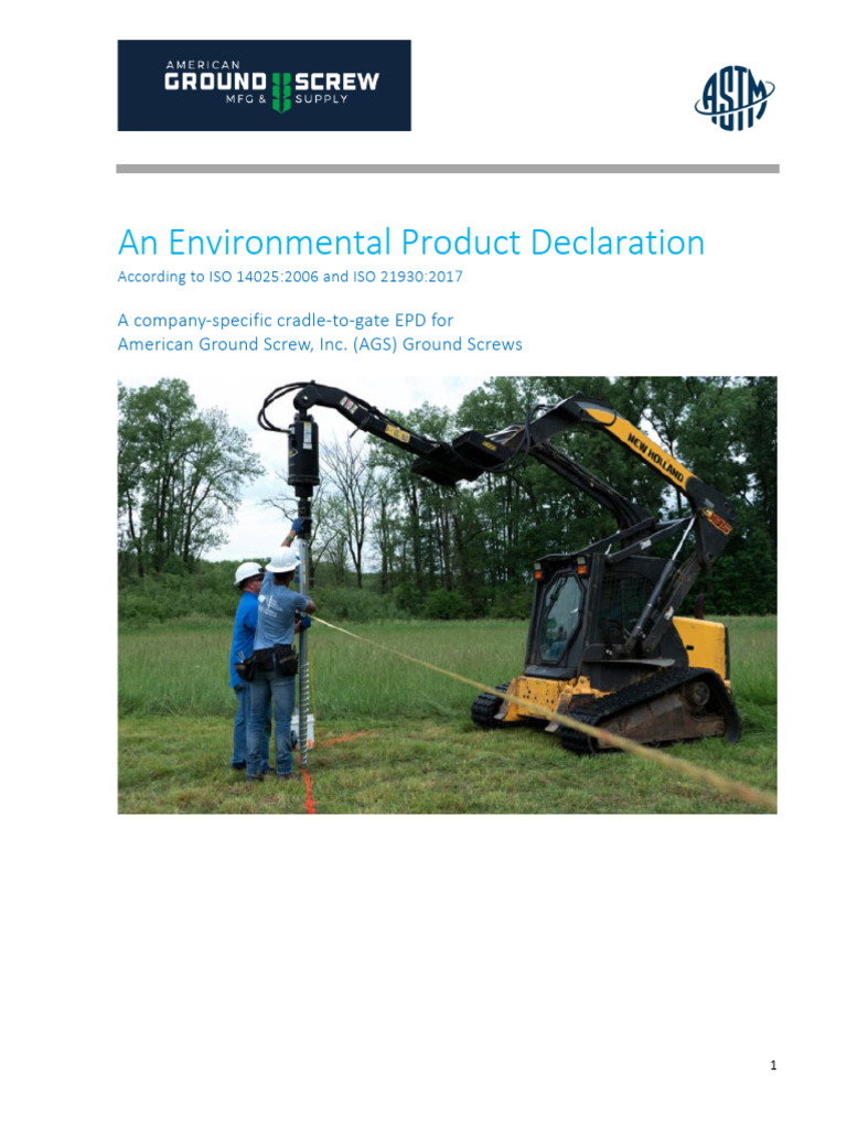 926 ASTM AGS EPD Final 12 05 2023 | PDF | Life Cycle Assessment