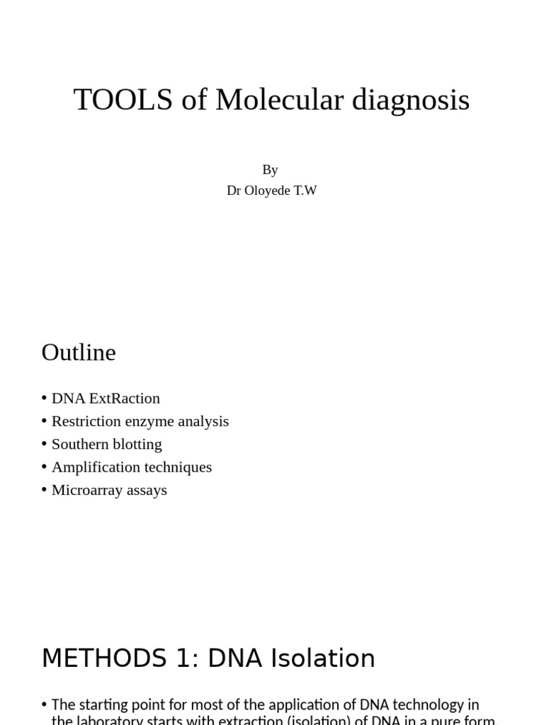 TOOLS of Molecular Diagnosis 2024 | PDF | Fluorescence In Situ ...