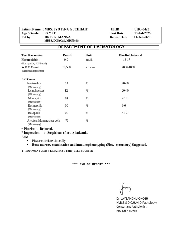 Abnormal Cbc. | PDF