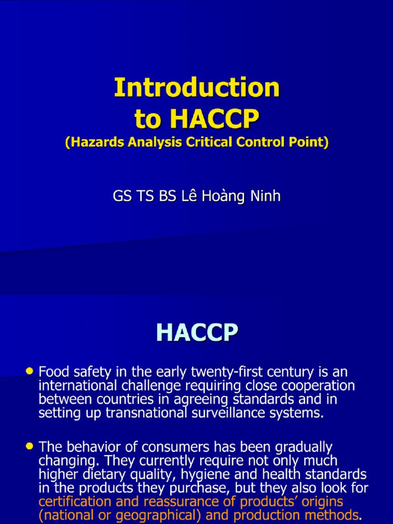 Haccp Introduction Slide | PDF