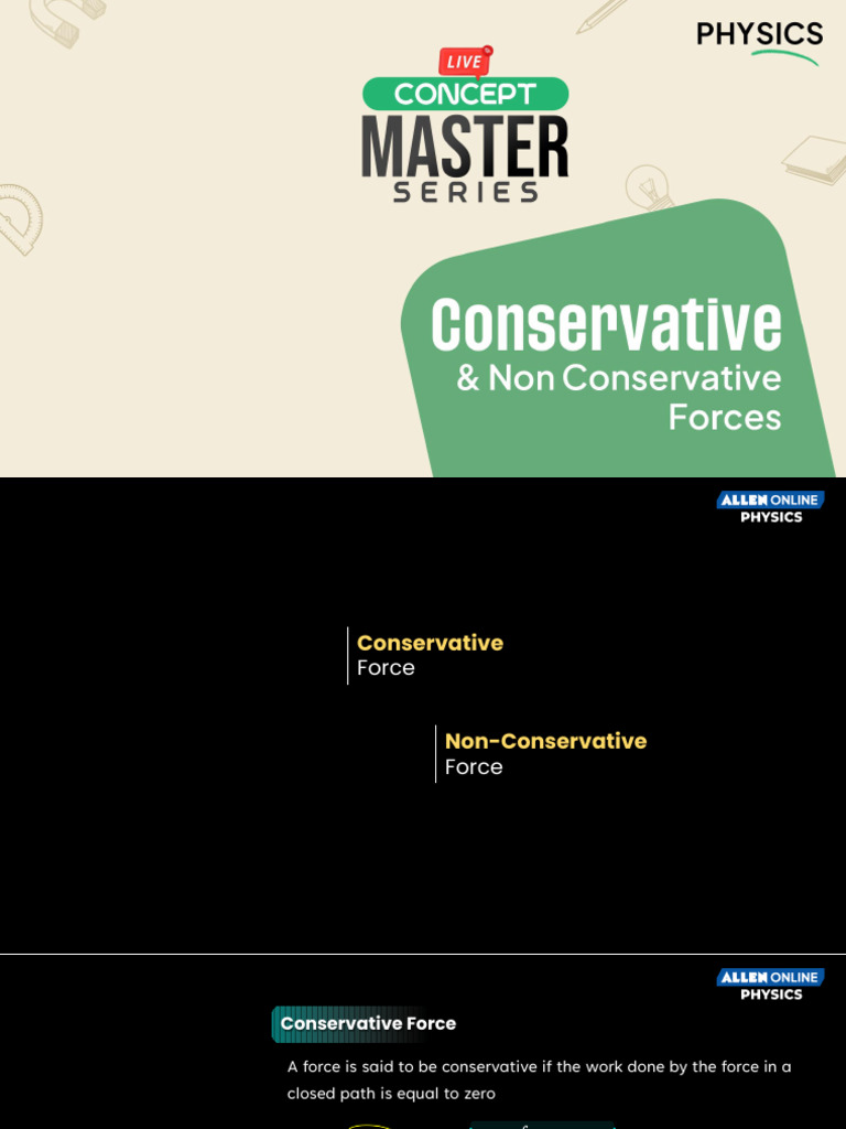 Conservative and Non-Conservative Force | PDF