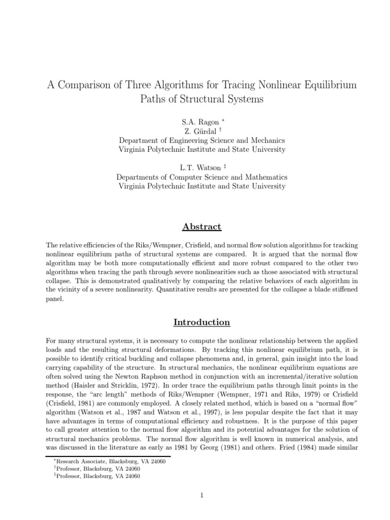 A Comparison of Three Algorithms For Tracing Nonlinear Equilibrium ...