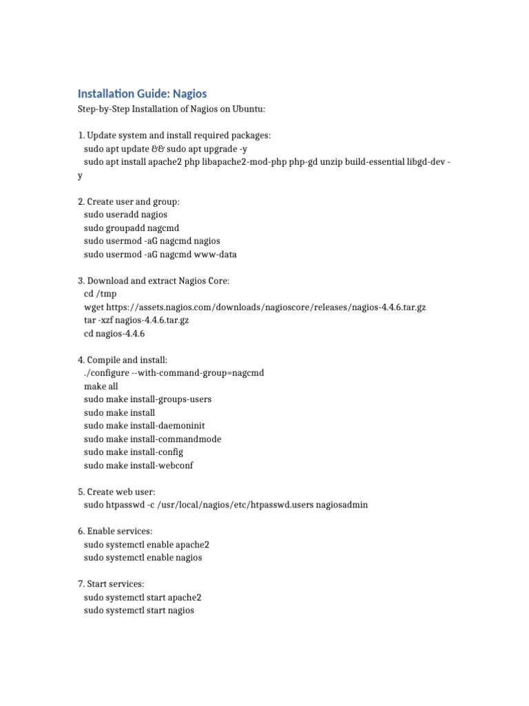 Nagios Installation Ubuntu | PDF