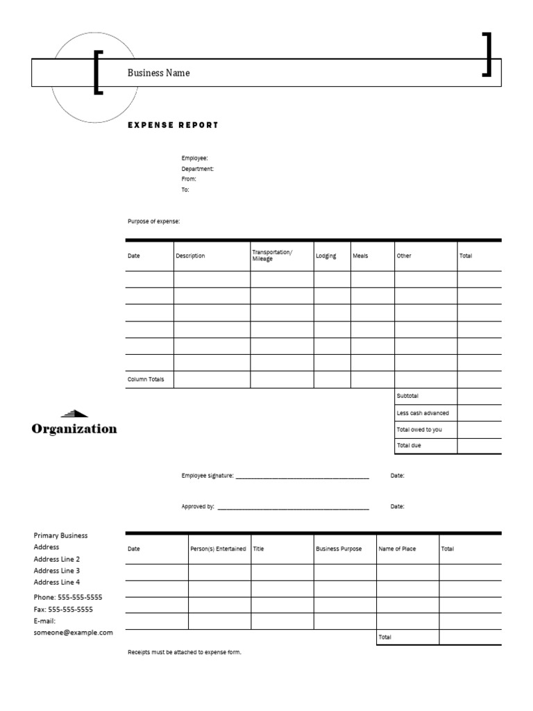 Latest Business Work Expense Form | PDF