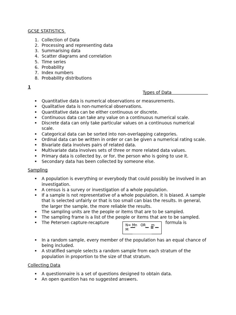 Gcse Statistics | PDF | Quartile | Histogram