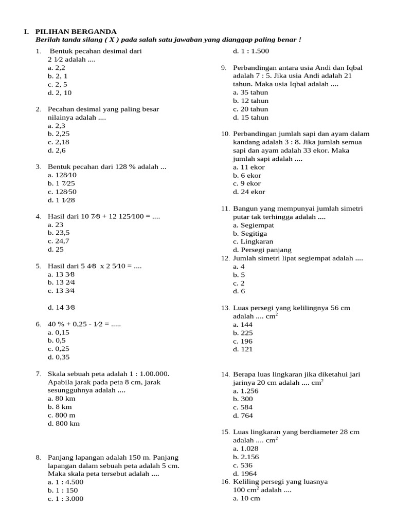 Soal Uas MM KLS 5 Sem 2 | PDF