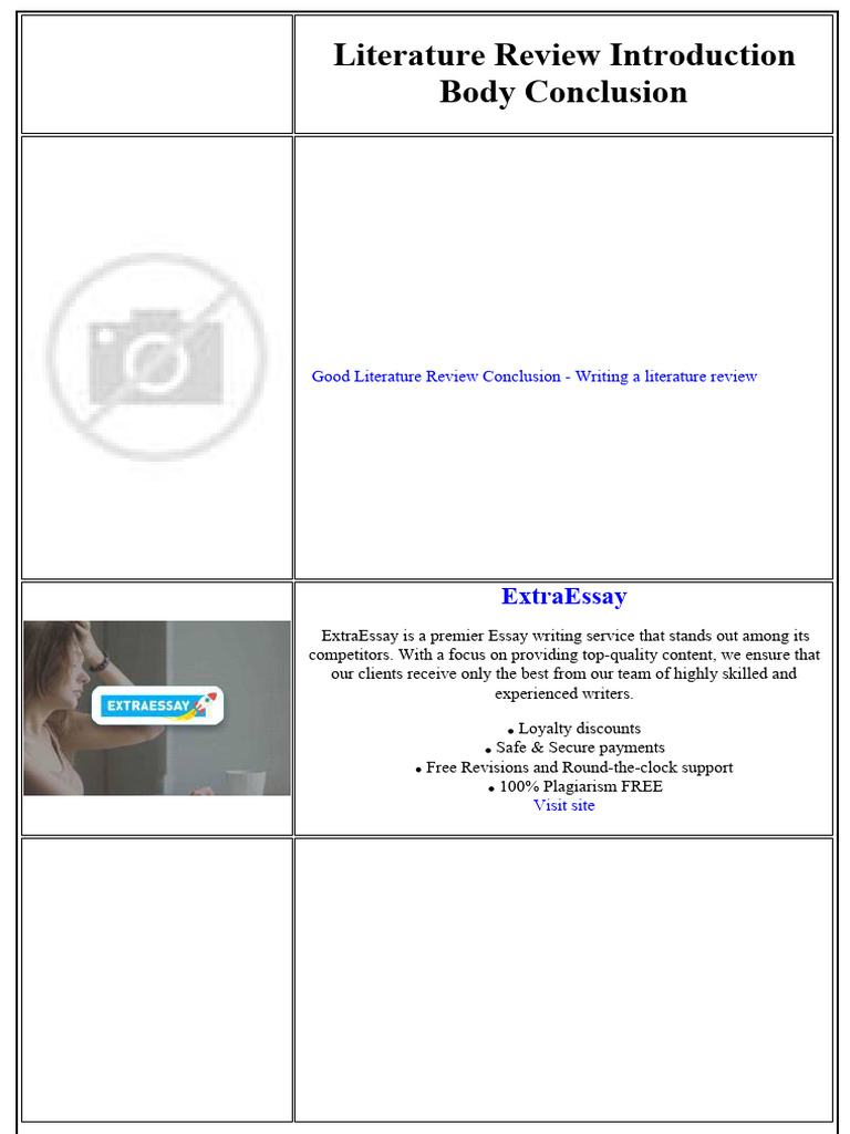 Literature Review Introduction Body Conclusion | PDF | Essays | Thesis
