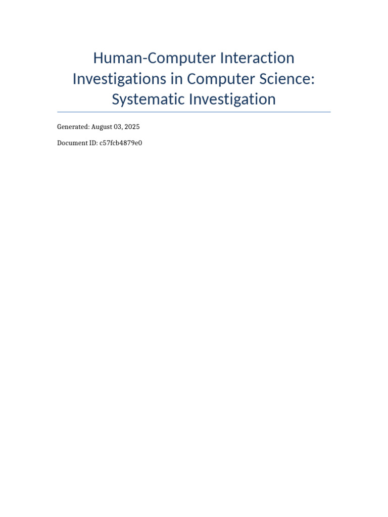 08 Computer Science Human-Computer Interaction Ana | PDF | Methodology | Computer Science