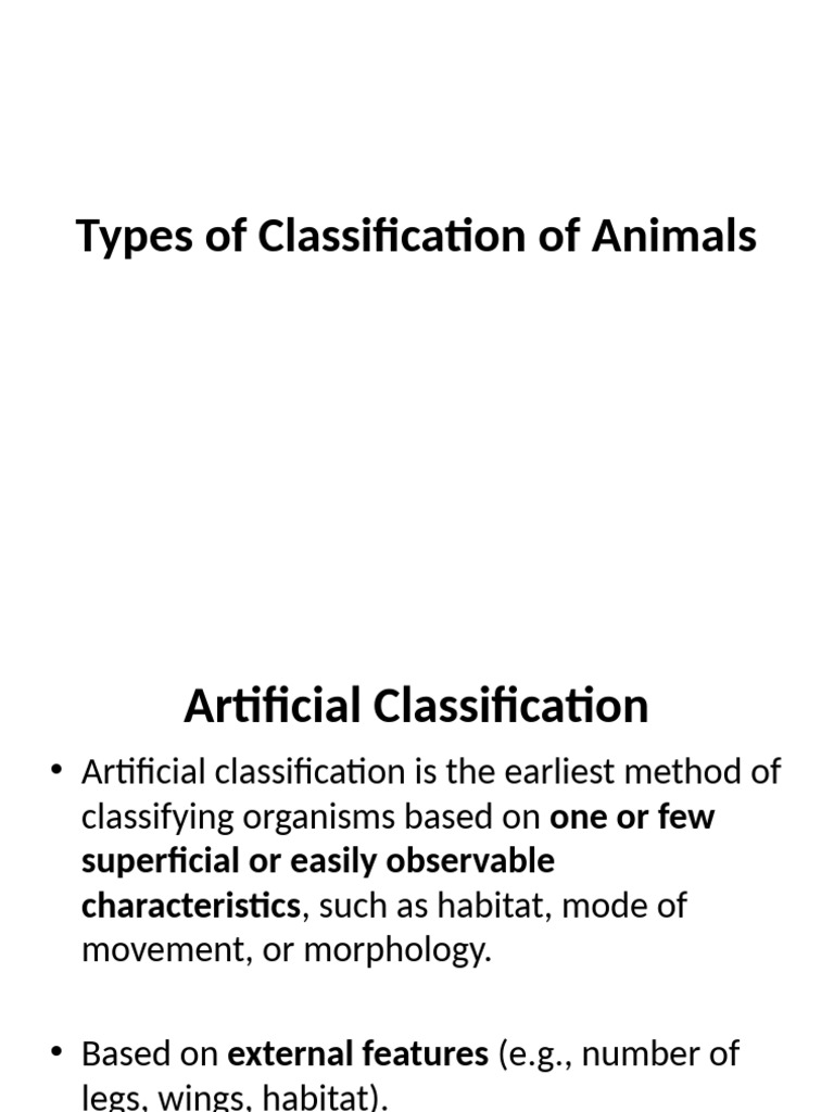Types of Classification of Animals | PDF | Species | Phylogenetics