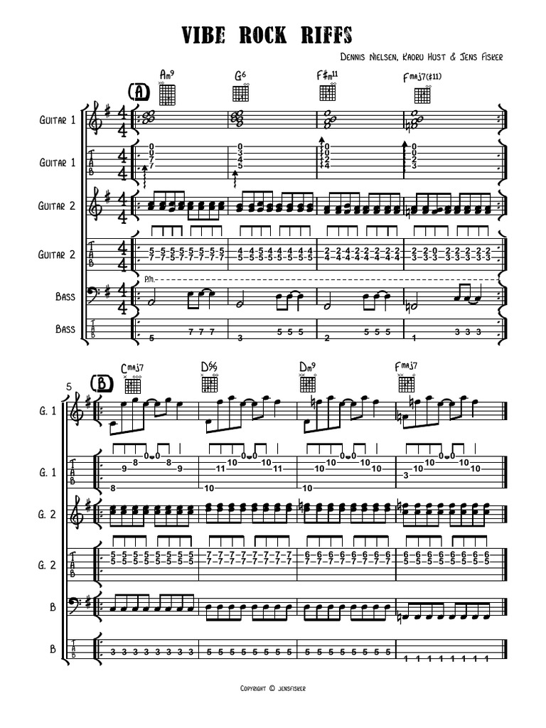 Riffs de Rock pour Guitare et Basse | PDF
