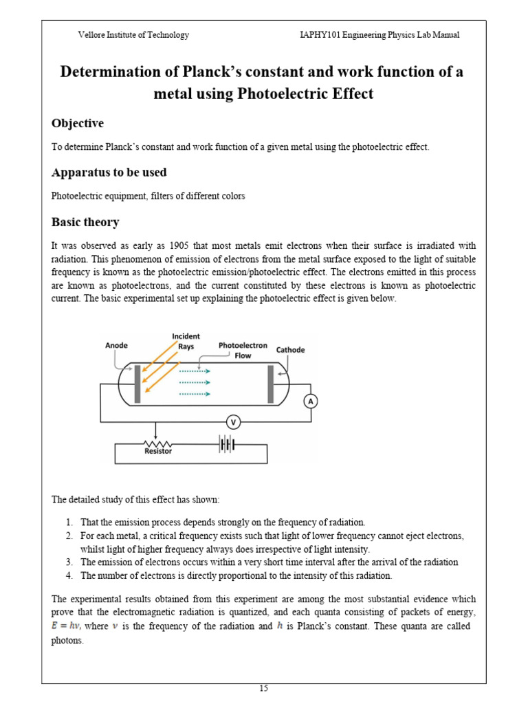 Exp-2 - Photo Electric Effect | PDF | Photoelectric Effect ...