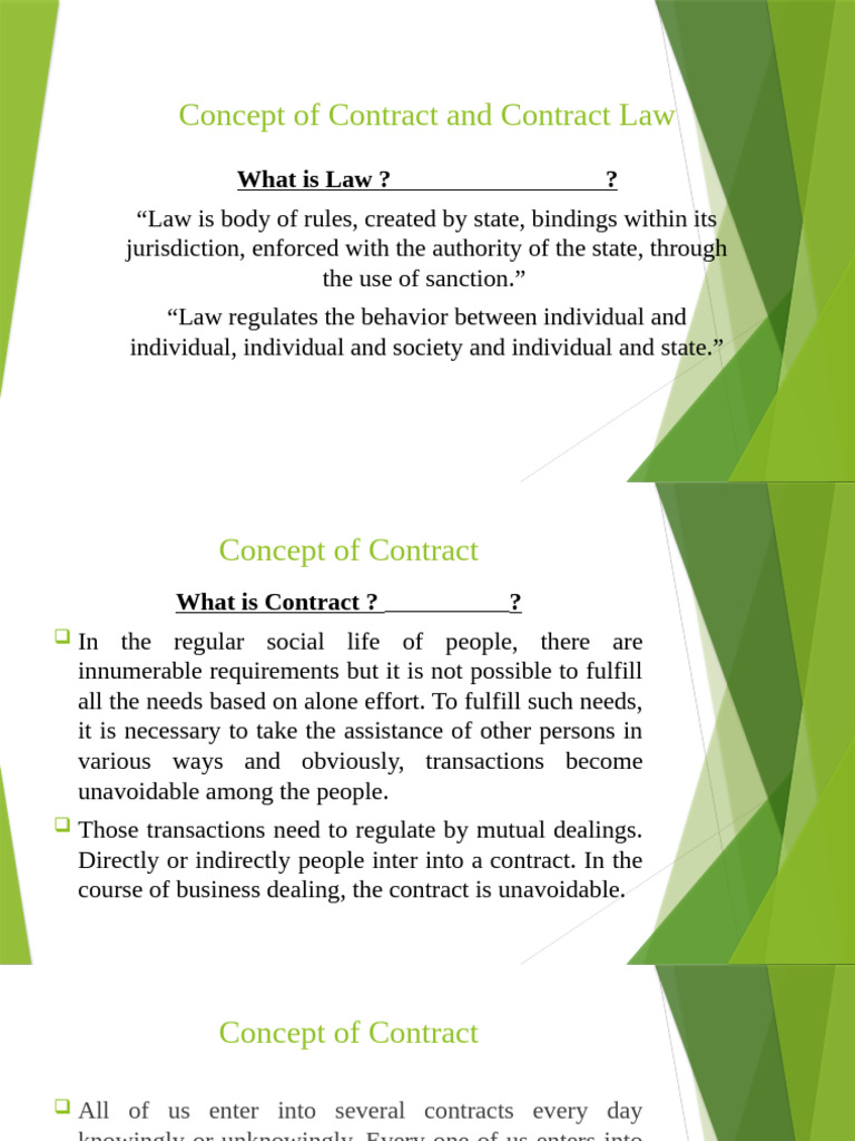 Concept, Nature and Essential Elements of Contract | PDF | Offer And ...