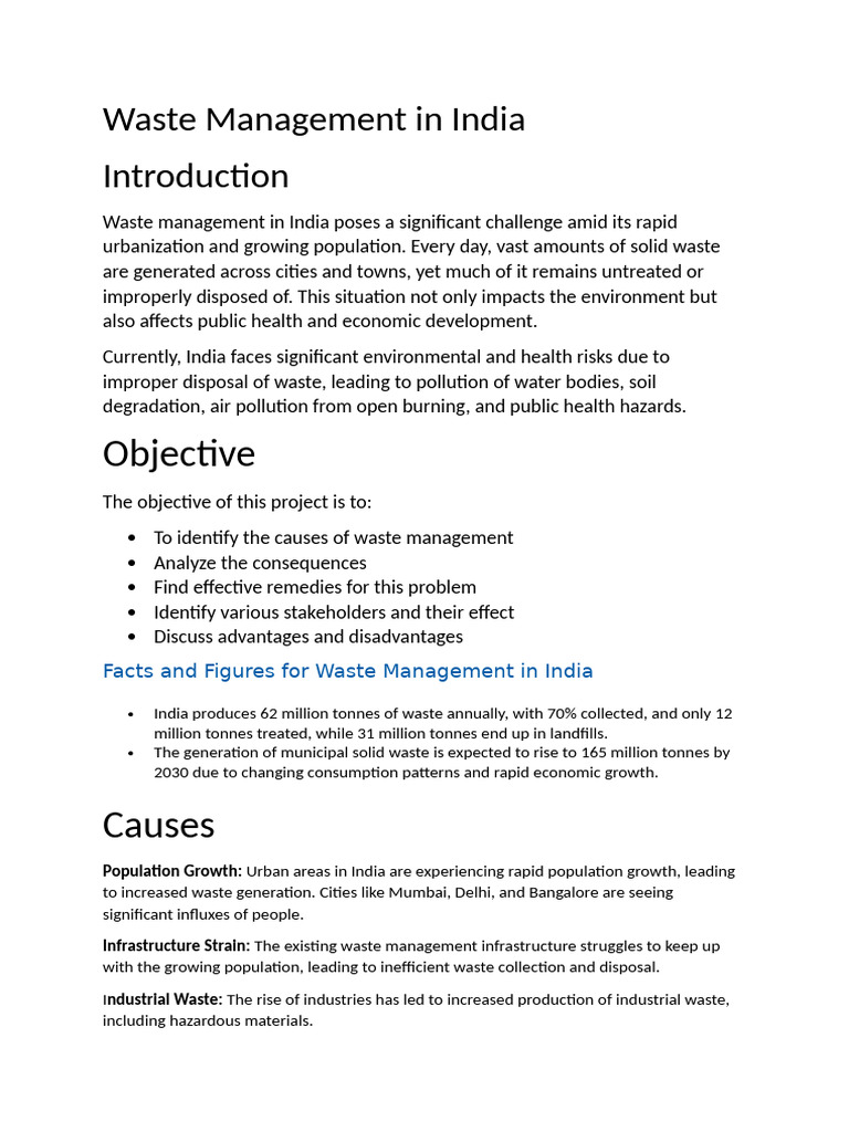 Waste Management in India | PDF | Waste Management | Waste