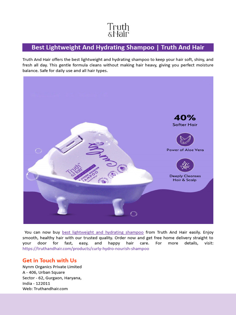 Best Lightweight Hydrating Shampoo | PDF