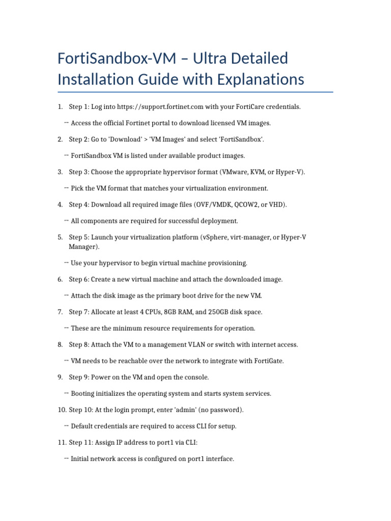 FortiSandbox VM Ultra Detailed Installation Explained | PDF | Virtual ...