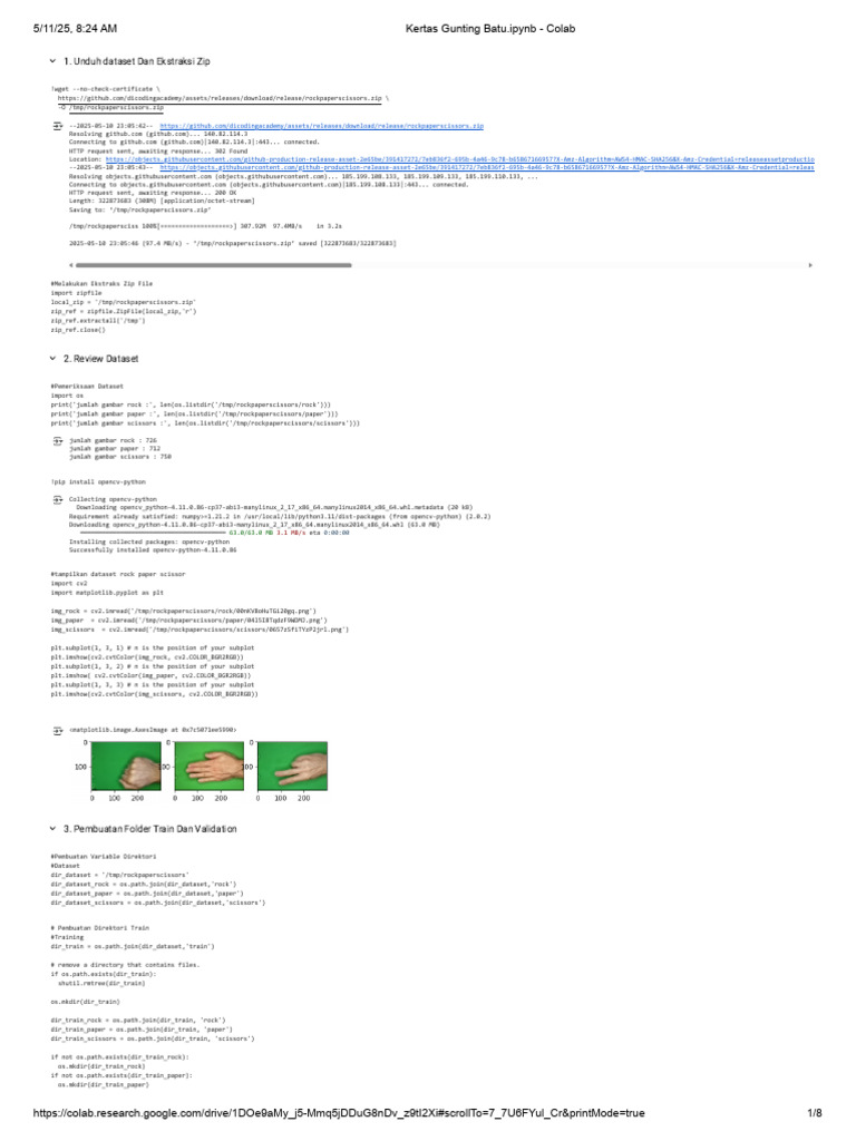 Kertas Gunting Batu - Ipynb - Colab | PDF | Information Technology Management | Data Management