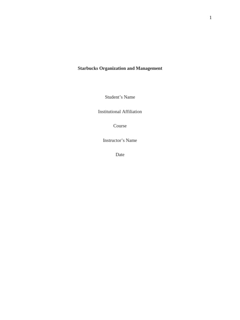 Starbucks Organizational Structure Overview | PDF | Starbucks ...