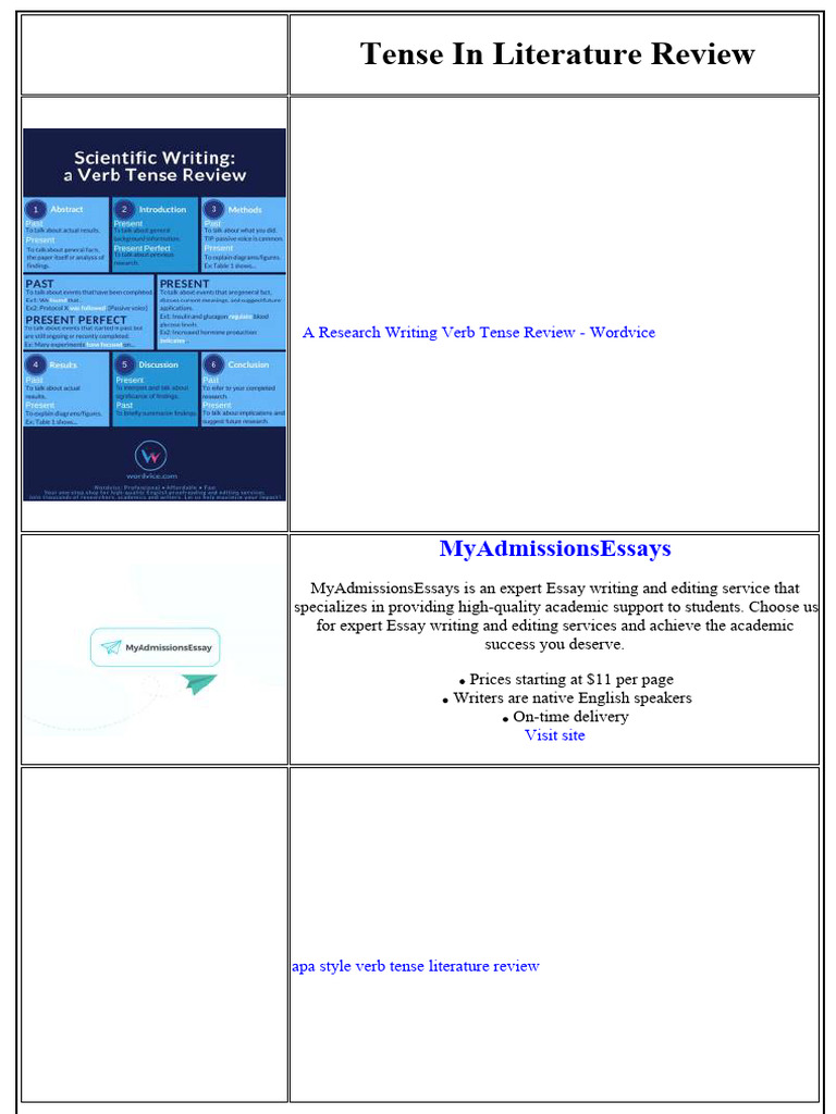 Tense in Literature Review | PDF | Grammatical Tense | Perfect (Grammar)
