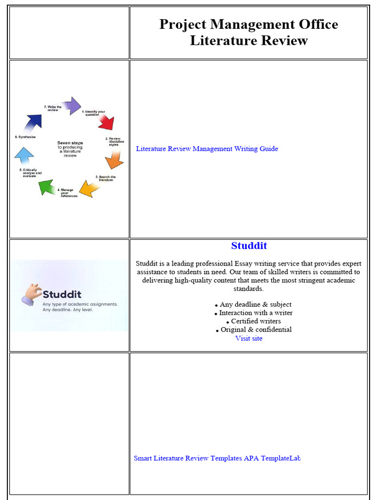 Project Management Office Literature Review | PDF | Thesis | Project Management