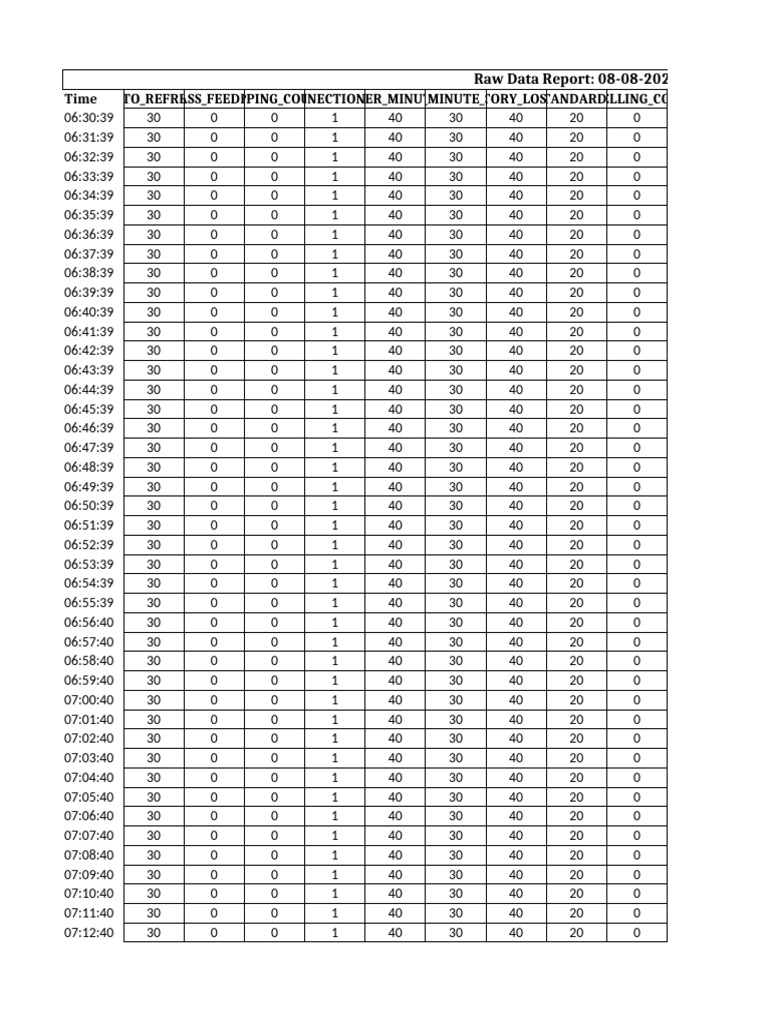 Raw Data Report_ 08-08-2025 (1) | PDF