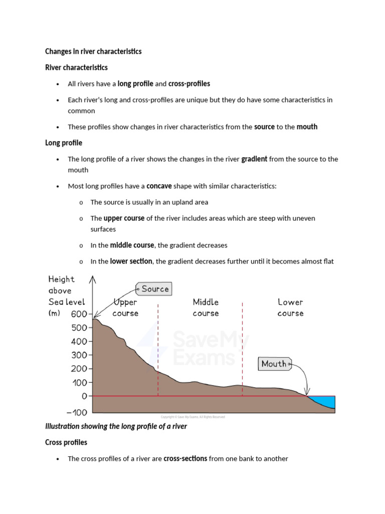 Changes in River Characteristics | PDF | Erosion | Valley