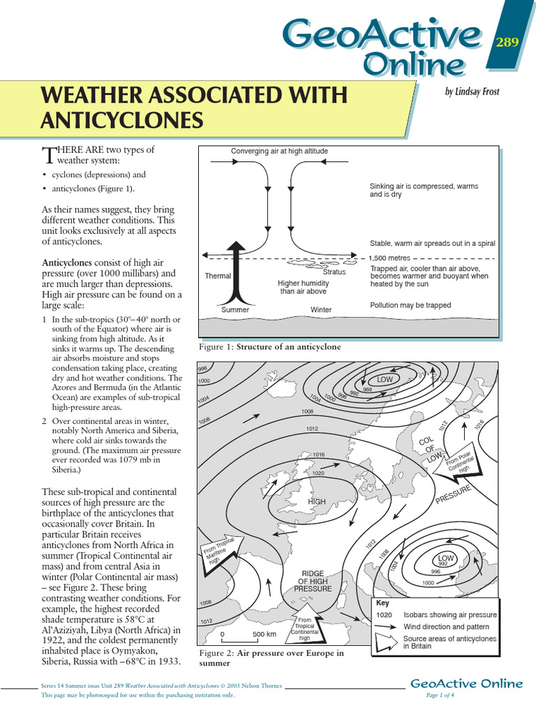 Anticyclones and Weather | PDF | Precipitation | Weather