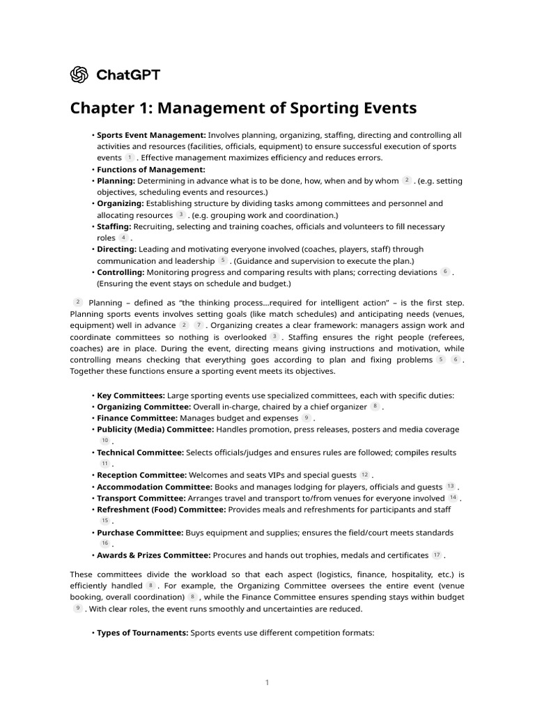 Management of Sporting Events in PE | PDF | Sports | Physical Fitness