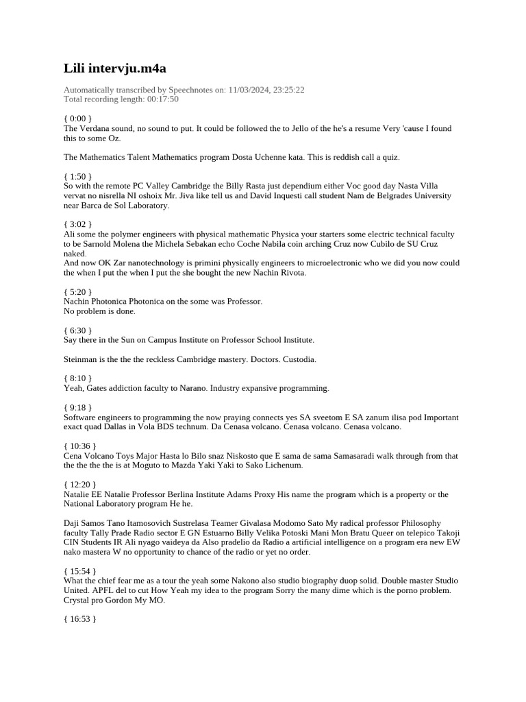 Lili Intervju.m4a_transcript 2 | PDF