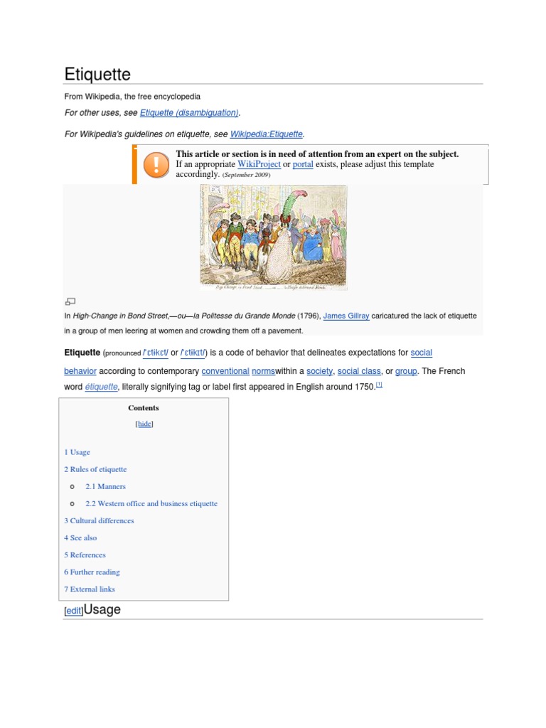 Etiquette | PDF | Etiquette | Science
