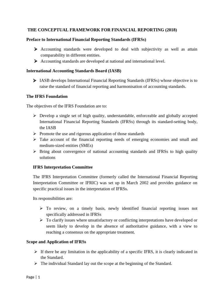 IFRS Conceptual Framework 2018 Summary | PDF | International Financial ...