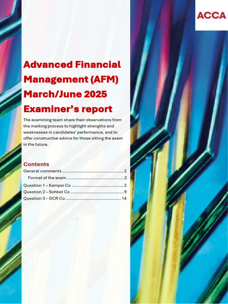 MJ25 AFM Examiner's Report | PDF | Futures Contract | Option (Finance)