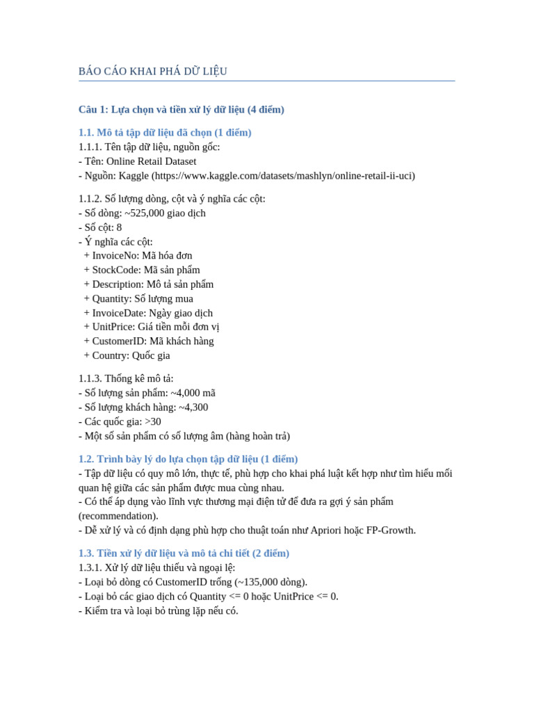 Bao Cao Khai Pha Du Lieu | PDF