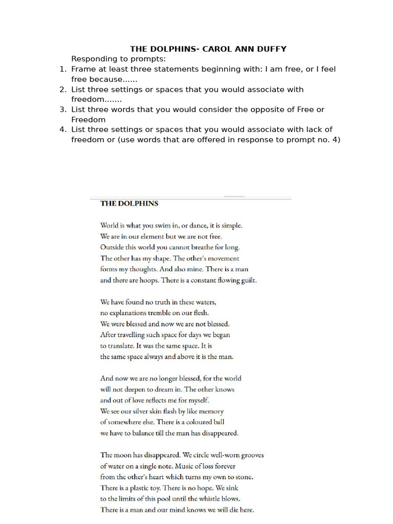The Dolphins | PDF | Poetry