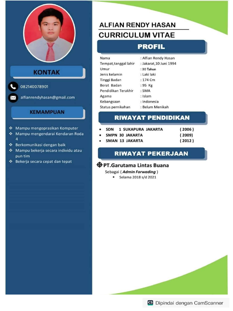 CV, Ijazah Dan Berkas Alfian Rendy Hasan | PDF