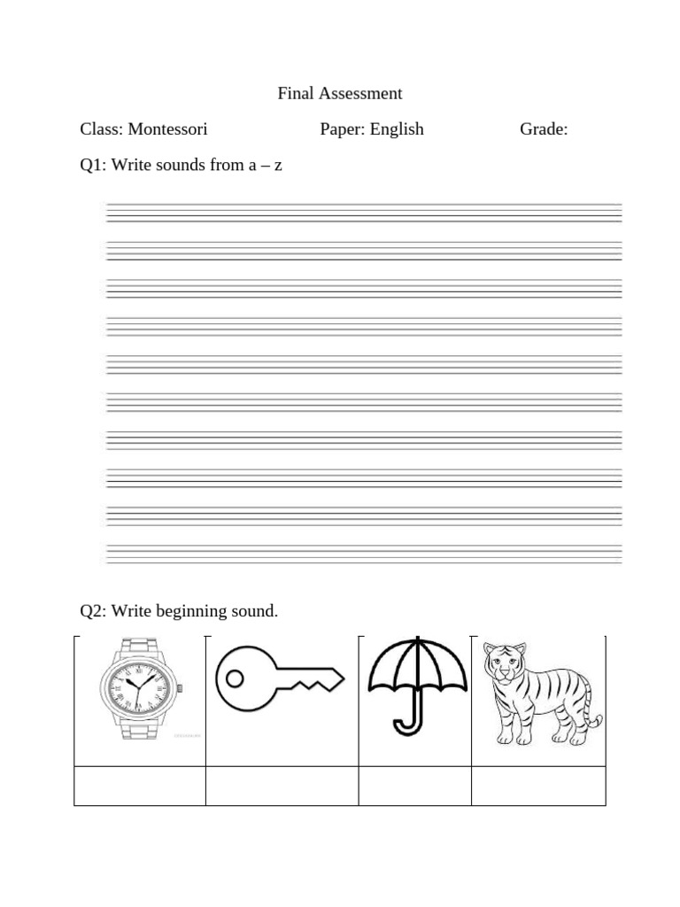 Montessori Final Assessment Overview | PDF