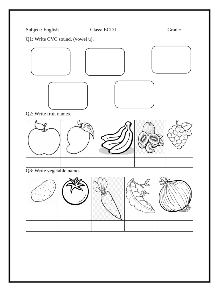 English ECD I Worksheet Activities | PDF