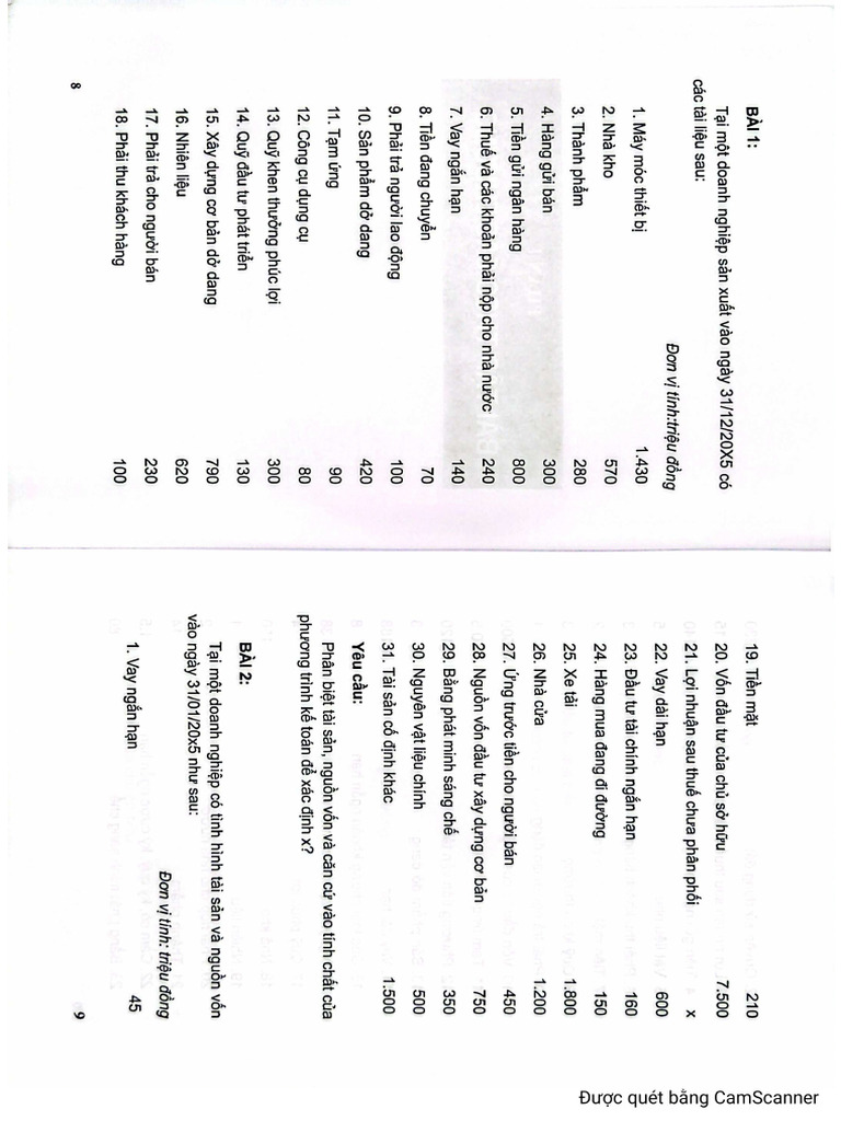 Chuong 1 - Bai Tap - Nguyen Ly Ke Toan | PDF