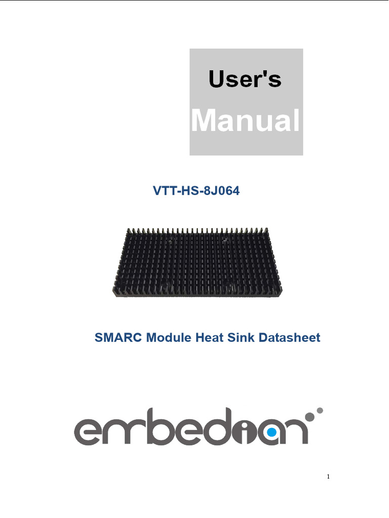 SMARC Module Heat Sink Datasheet | PDF