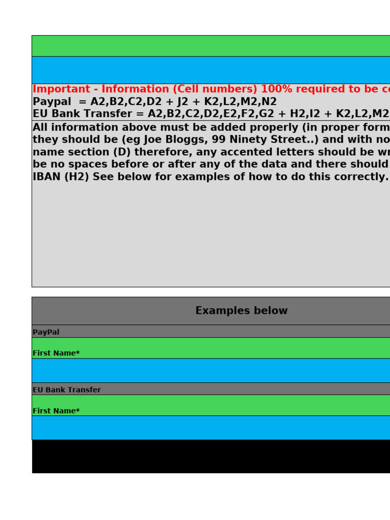 Required Information for Payments | PDF | Wire Transfer | Banking