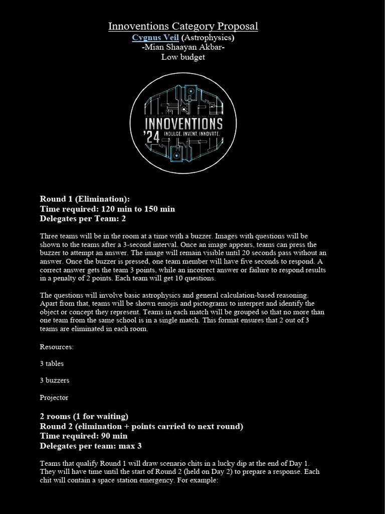 Innoventions Category Proposal | PDF | Astronomy