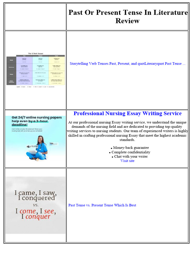 Past or Present Tense in Literature Review | PDF | Narration ...