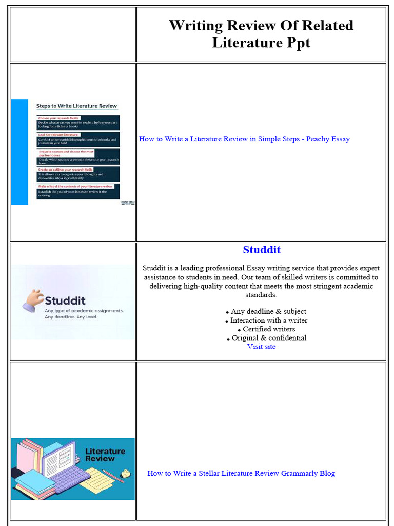 Writing Review of Related Literature | PDF | Essays | Thesis