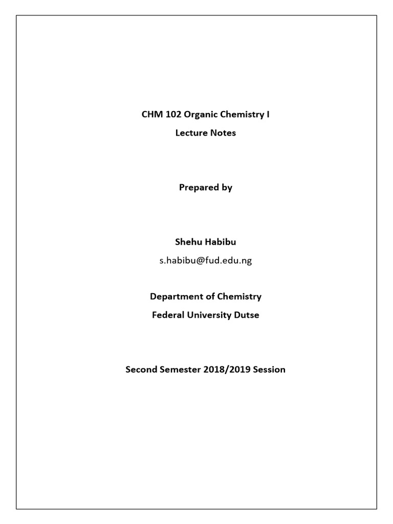 CHM 102 - Organic Chemistry-1 and Maths It | PDF | Amine | Alkane