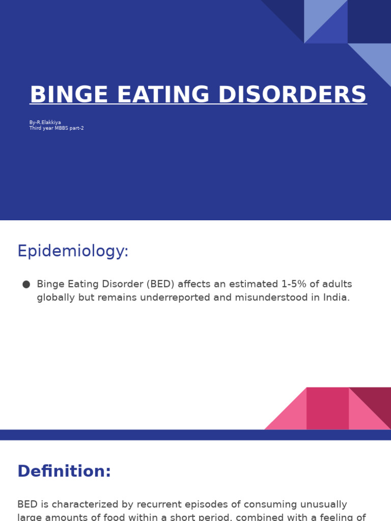 Understanding Binge Eating Disorder (BED) | PDF | Eating Disorder ...