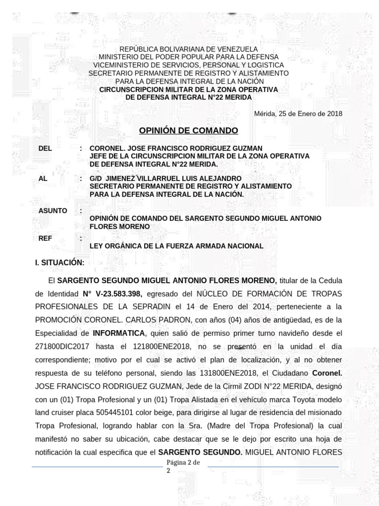 Opinion de Comando Gocho | PDF | Deserción | Gobierno