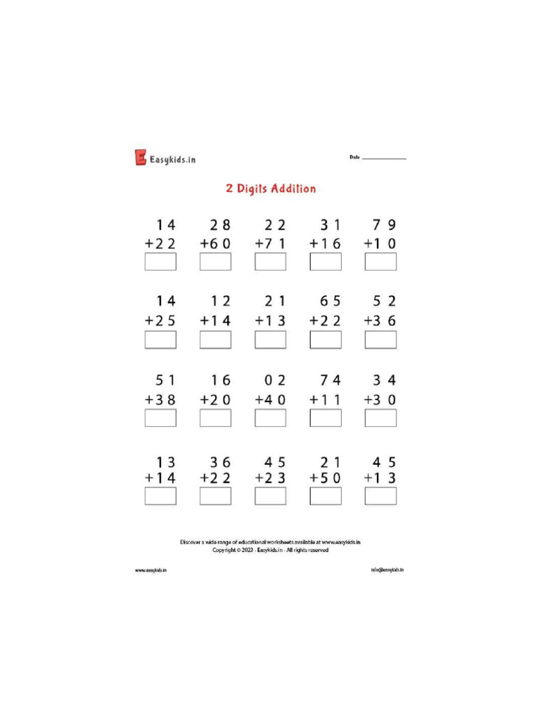 Addition Without Carry | PDF
