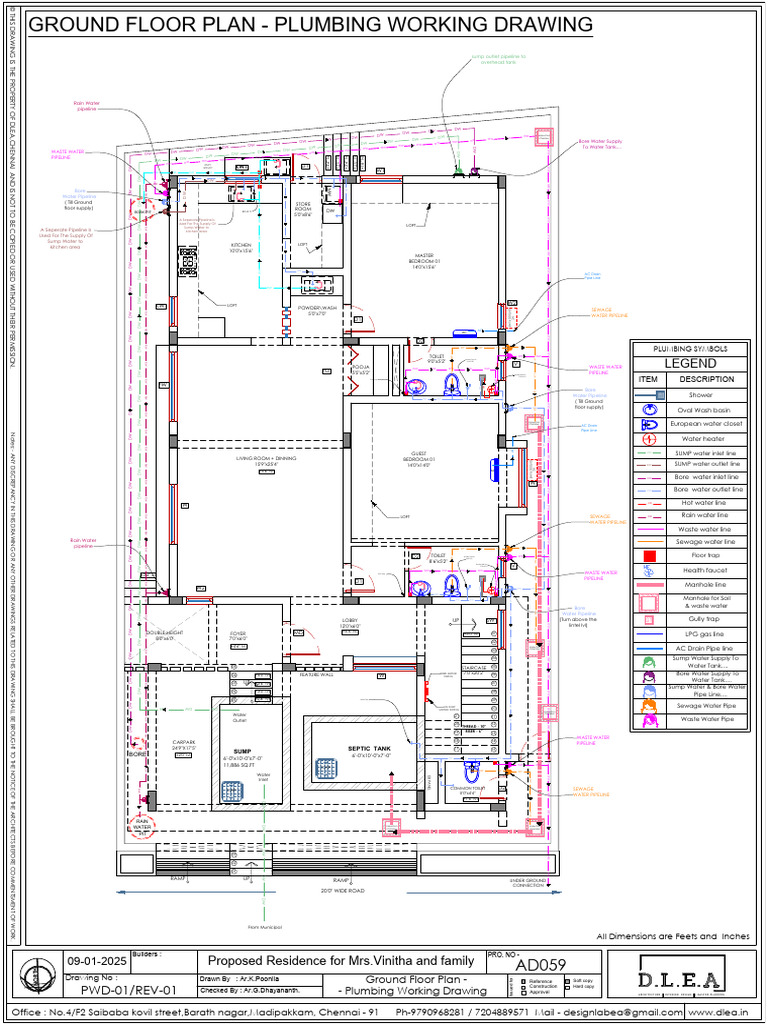 PLUMBING LAYOUT - Mrs VINITHA RESIDENCE (09012025) | PDF | Plumbing ...