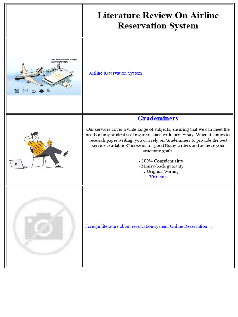 Literature Review On Airline Reservation System | PDF | Databases ...