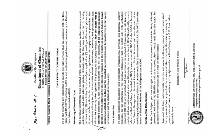 Data Privacy Consent | PDF