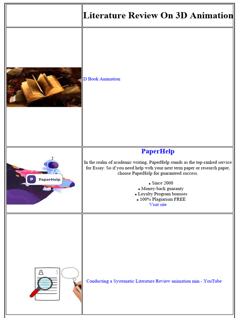 Literature Review On 3d Animation | PDF | 3 D Printing | 3 D Computer ...